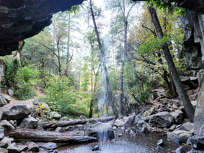 Hedge Creek Falls cascades through a hidden grotto like nature's own spa treatment. No reservation or tip required.