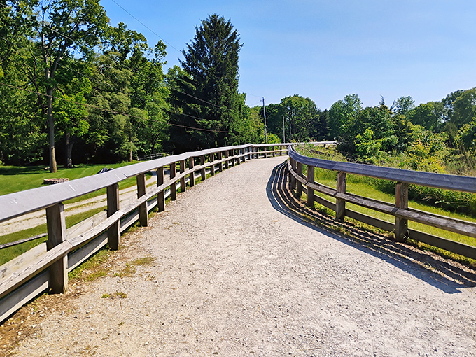 The winding trail at Hobart Urban Nature Preserve invites visitors to slow down and remember what life was like before notification bells ruled our existence.