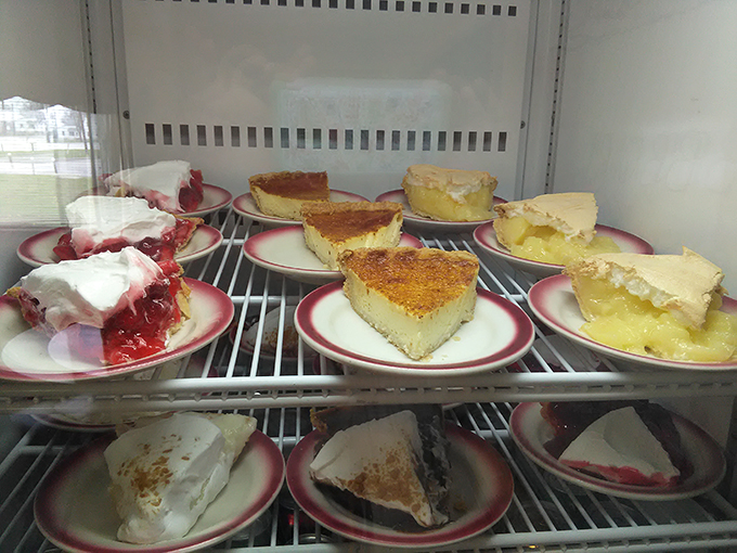 The pie case at Granny's Kitchen isn't just a display &ndash; it's a museum of American comfort where each slice tells a different sweet story.