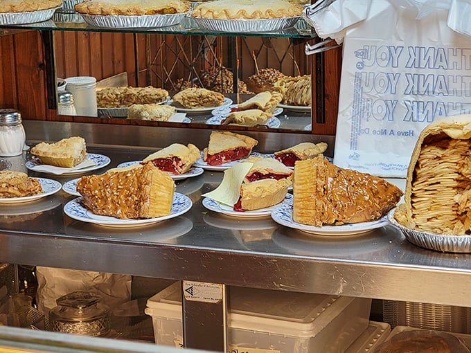 Pie paradise awaits! The display case showcases golden-crusted treasures that would make your grandmother simultaneously proud and jealous.