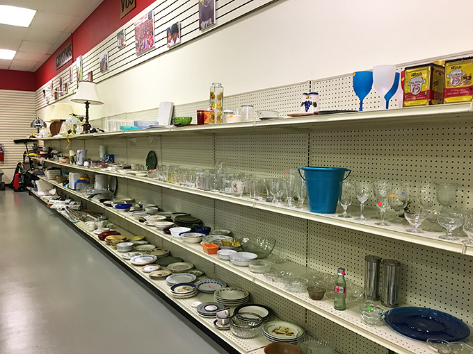 Shelves of possibilities where grandma's china meets your eclectic dinner party dreams.