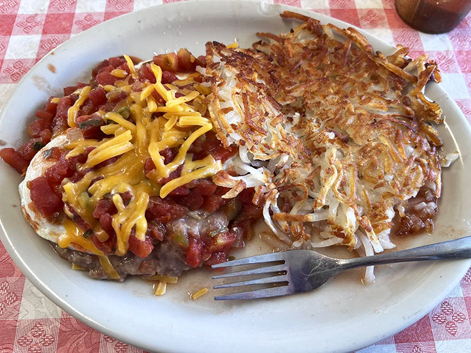 Behold the huevos rancheros that have earned legendary status among Tucson's most discerning breakfast enthusiasts.