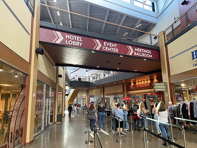 The bustling corridor reveals Wind Creek isn't just shopping&mdash;it's a social experience where finding that perfect discounted handbag becomes a communal celebration.