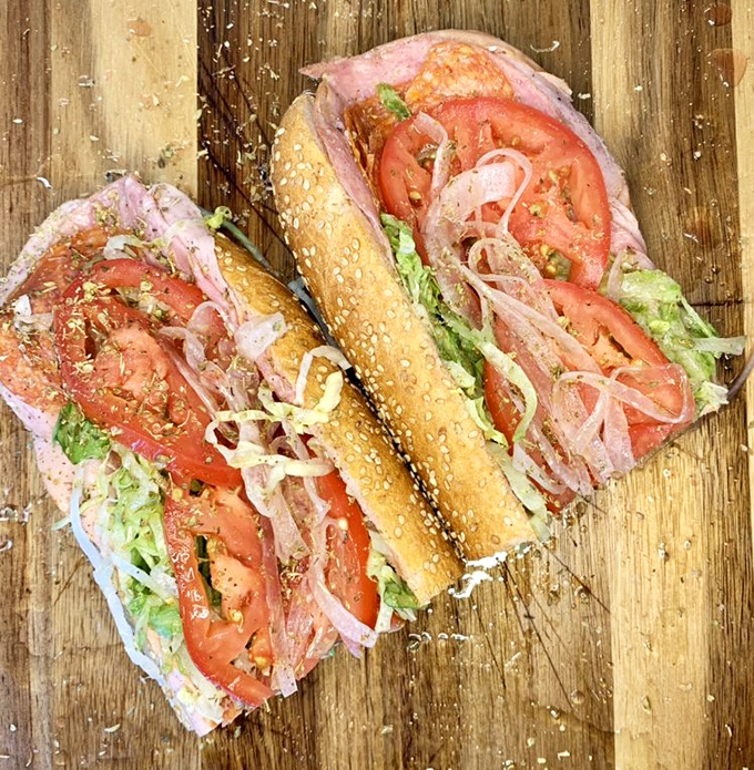 Behold the Italian hoagie in its natural habitat - wrapped in paper and ready to change your life.