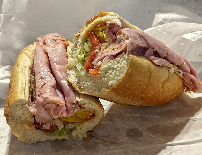 Behold the Italian hoagie in its natural habitat&mdash;layers of thinly sliced meats and fresh veggies nestled in a perfect roll. Poetry in sandwich form.