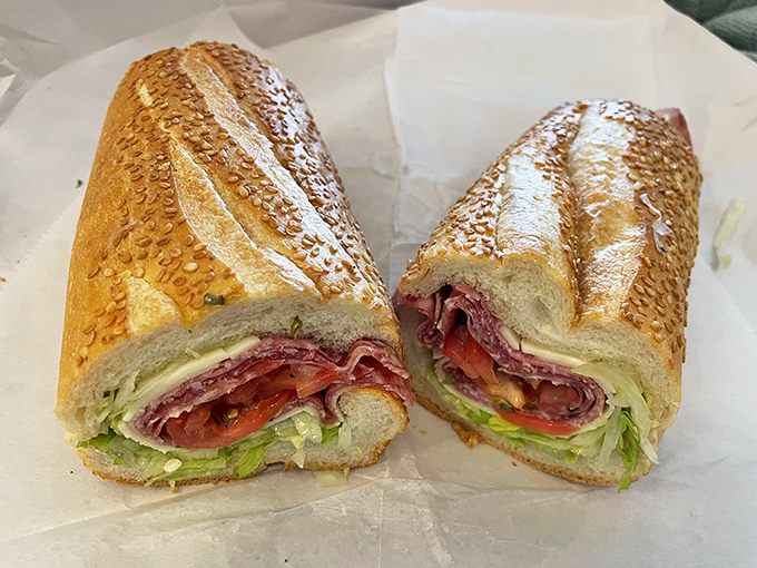 Behold the Italian hoagie in all its glory&mdash;a perfect ratio of meats, cheese, and veggies on that signature seeded roll.