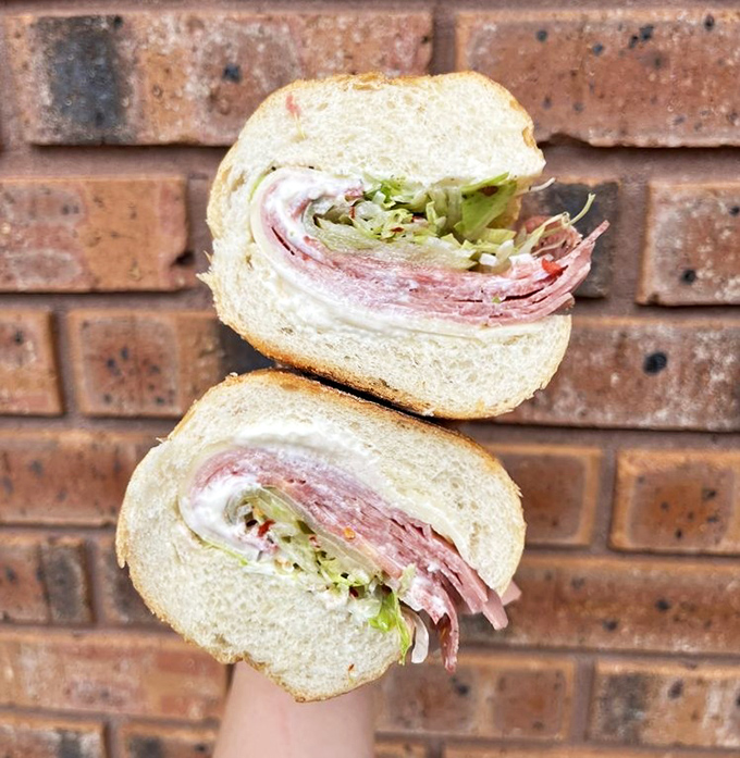 Behold the cross-section of perfection&mdash;layers of Italian meats and cheese create a masterpiece that would make Renaissance artists weep.