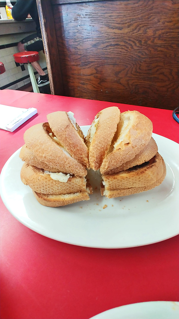 Perfectly golden toast arranged like a sunburst on the plate &ndash; simple food done right is Boulevard's philosophy, where basics become extraordinary.