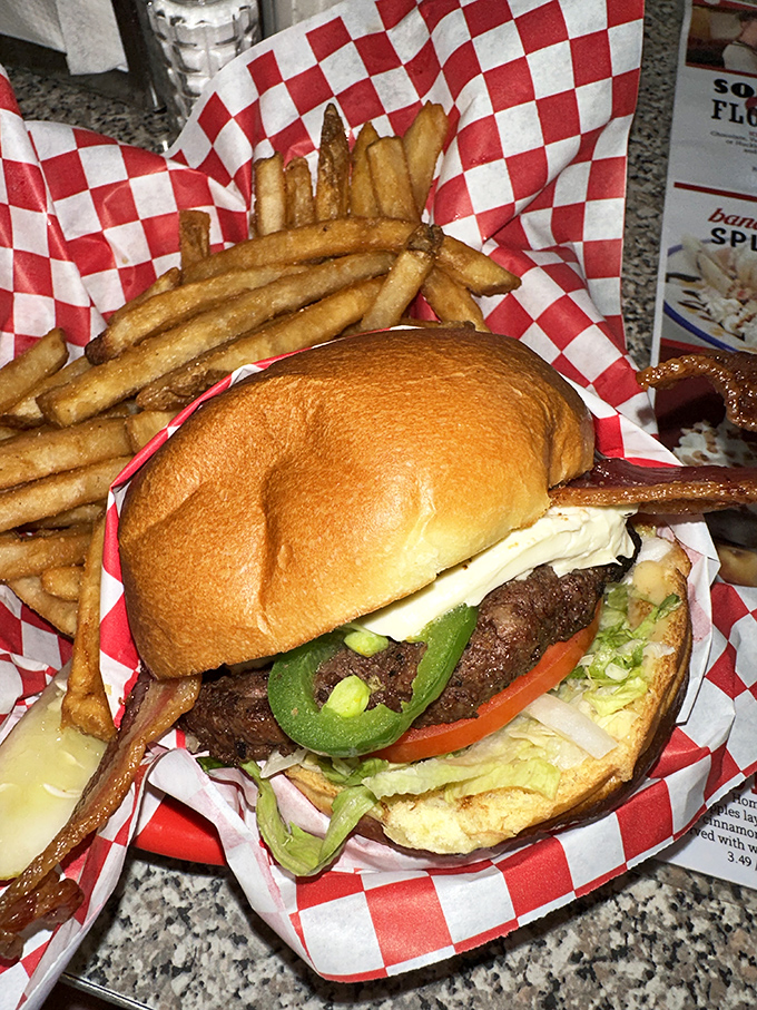 The legendary jalape&ntilde;o burger in all its glory&mdash;where fresh peppers meet juicy beef in a relationship that's spicy, satisfying, and worth every napkin.