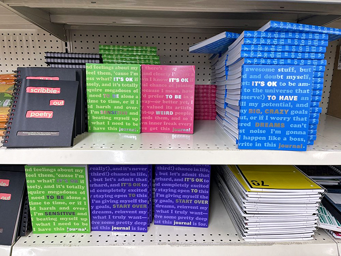 Journals with motivational quotes perfect for writing grocery lists or plotting your next great American yard sale.