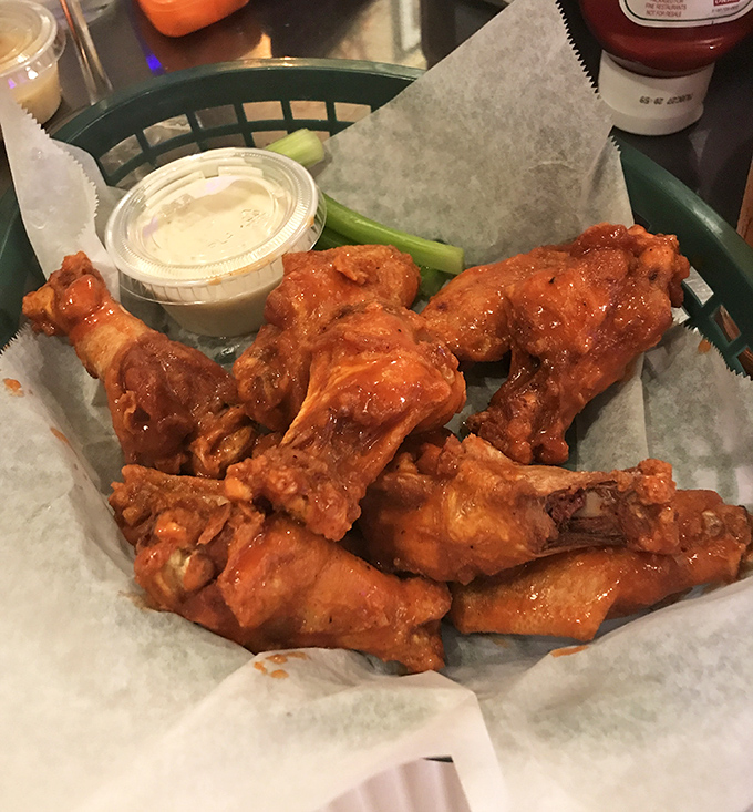 These Buffalo wings aren't just a starter; they're an experience—crispy, saucy, and demanding your full attention with every bite.