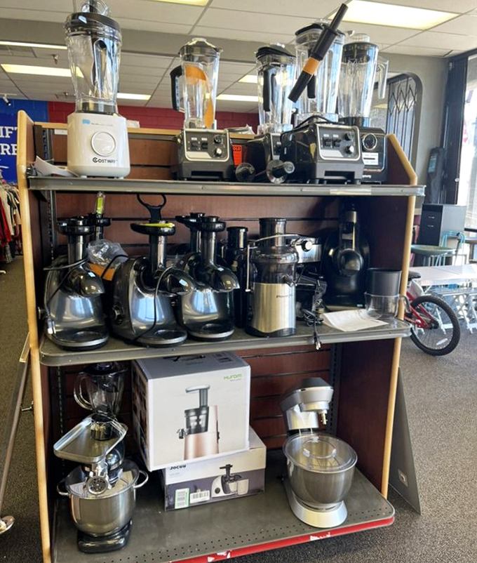 Kitchen appliance heaven! From blenders to juicers, this is where culinary dreams come true without the Williams-Sonoma price tag. Julia Child would approve.