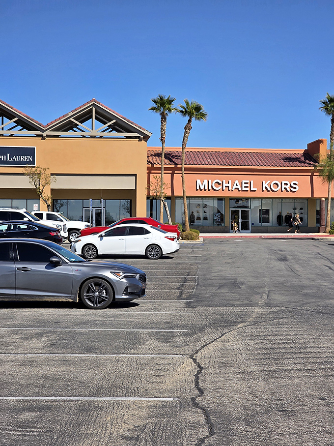 Michael Kors neighbors Polo Ralph Lauren like upscale cousins at a family reunion, both offering designer goods without the Beverly Hills sticker shock.