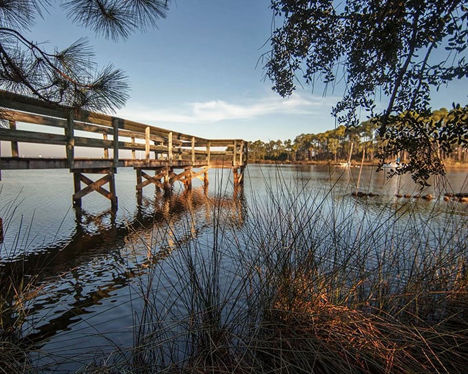 One of those rare coastal dune lakes where freshwater and saltwater mingle like guests at a beach wedding.