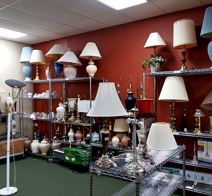 Lamp heaven! This illuminating collection offers more character and charm than most lighting departments, proving one person's castoff is another's Architectural Digest moment.