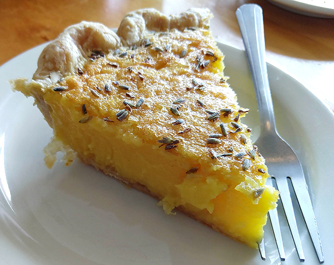 The lavender lemon pie isn't just dessert; it's sunshine and relaxation transformed into something you can eat with a fork.