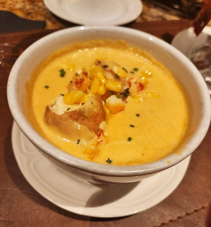 This isn't just lobster bisque&mdash;it's liquid gold with seafood treasures hiding beneath a silky surface. Spoon-licking may occur despite your upbringing.