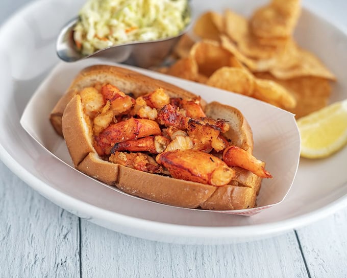 The star of the show: chunks of sweet lobster nestled in a perfectly toasted roll. This isn't just lunch&mdash;it's a religious experience worth every mile of the pilgrimage.