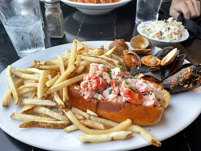 The lobster roll arrives like a celebrity making a grand entrance&mdash;chunks of sweet meat nestled in a golden bun, surrounded by an entourage of crispy fries.