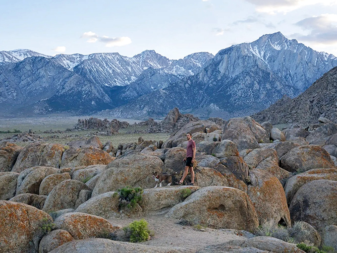 The Alabama Hills' boulder playground offers the perfect foreground to the Sierra's jagged skyline &ndash; like nature's own Hollywood set.