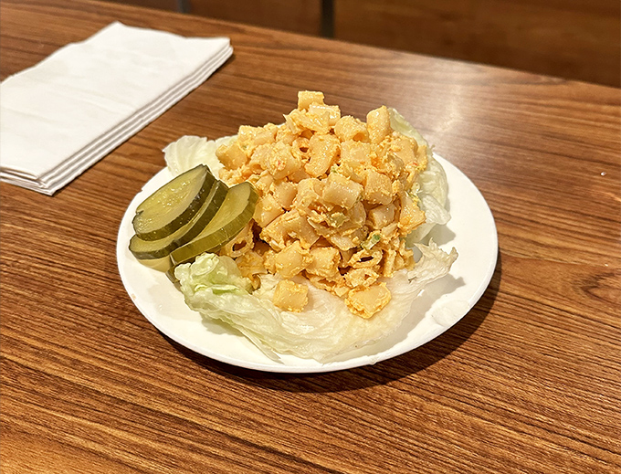 Crispy, golden macaroni salad with pickle slices&mdash;proof that sometimes the simplest side dishes create the most powerful nostalgia.