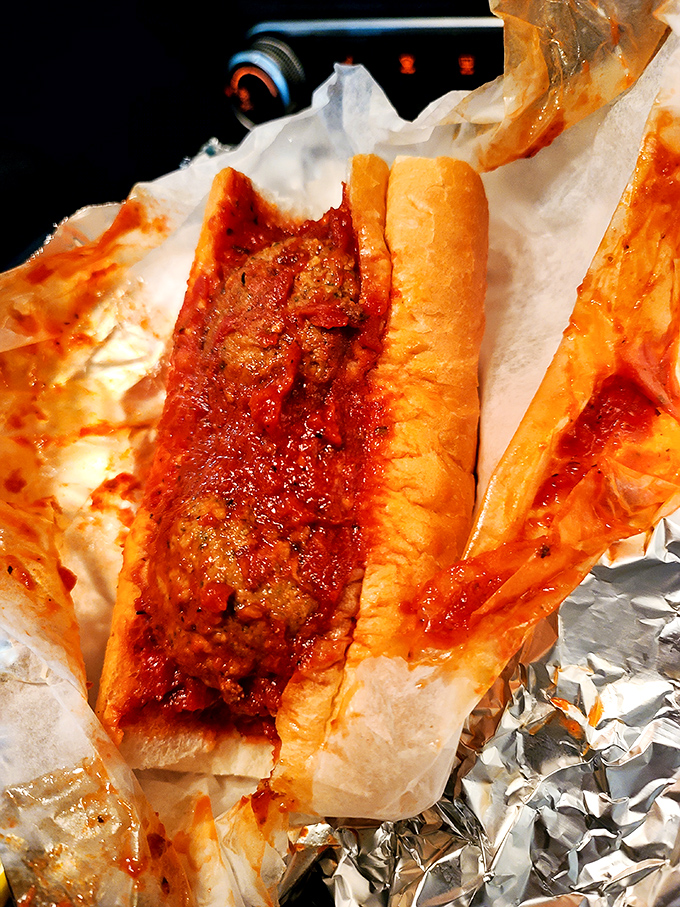 Behold the star of our show: a meatball sandwich so perfectly executed it makes you question every other sandwich decision you've ever made.