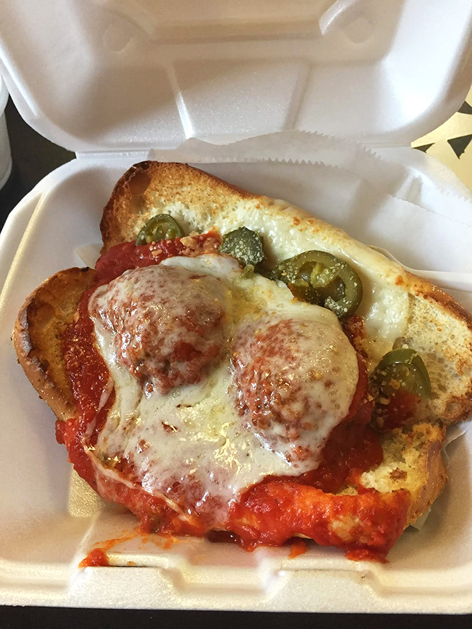 The meatball sub in all its glory: where melted cheese meets perfectly seasoned meatballs in a dance that would make Fred Astaire jealous.