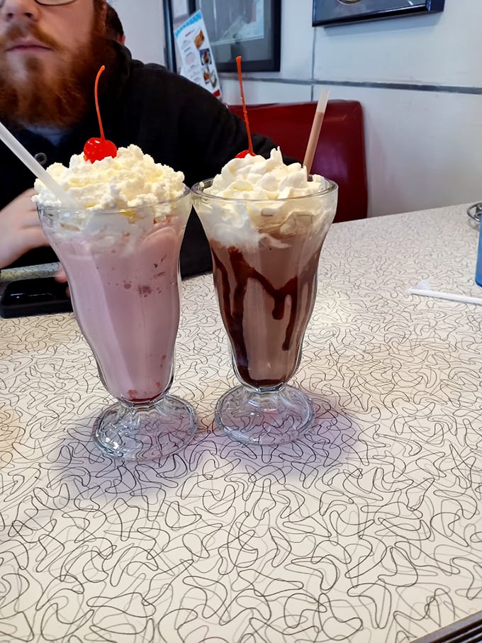 These aren't just milkshakes&mdash;they're architectural masterpieces with whipped cream skyscrapers and cherry penthouses. Worth every brain-freeze moment.