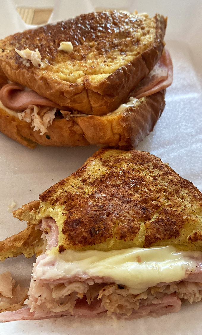 The legendary Monte Cristo in all its glory&mdash;golden-fried perfection housing layers of ham, turkey and melty cheese. Worth crossing county lines for this beauty.