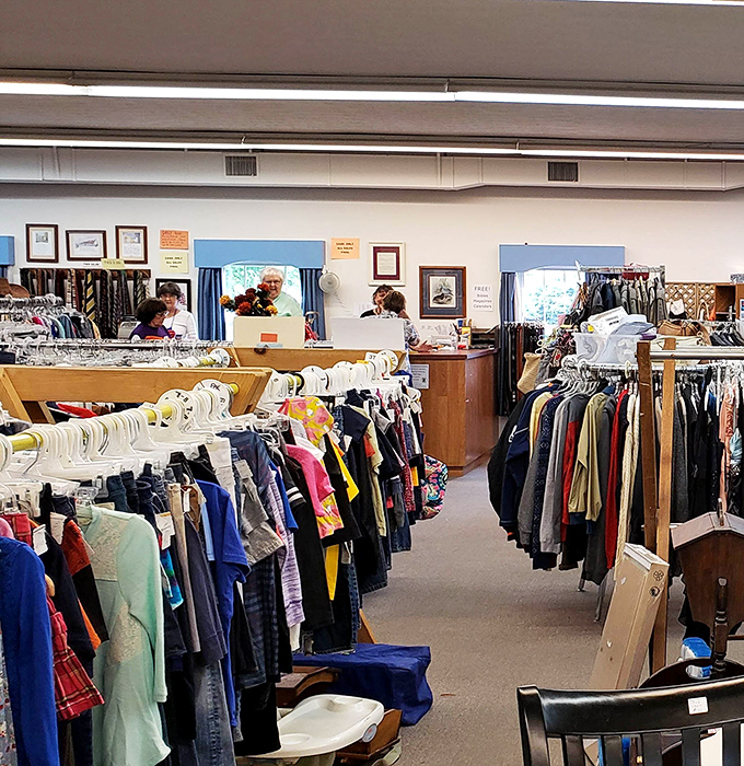 The checkout area buzzes with activity as treasures change hands. Every item carries stories from its past life into its future one.