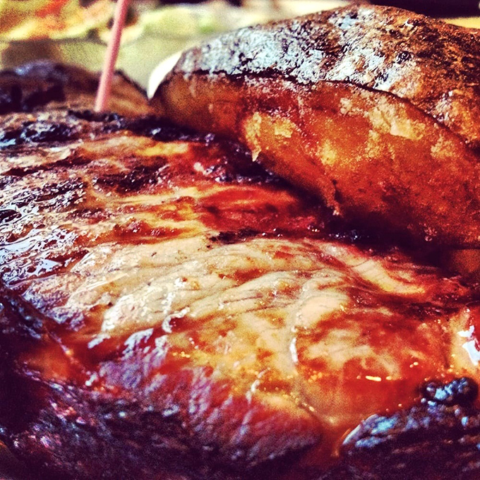 When a steak glistens like this, it's not just dinner&mdash;it's performance art. The sear on this beauty would make even vegetarians pause.