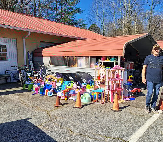 Childhood nostalgia on wheels! These colorful kids' toys are ready for their second act in another family's first memories.