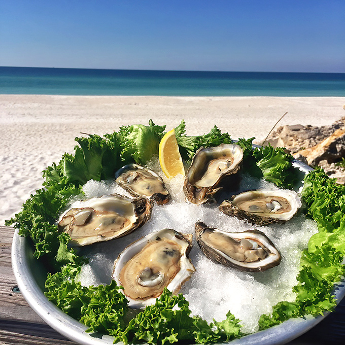 These oysters aren't just served on ice &ndash; they're presented on a throne with the Gulf of Mexico as their backdrop.