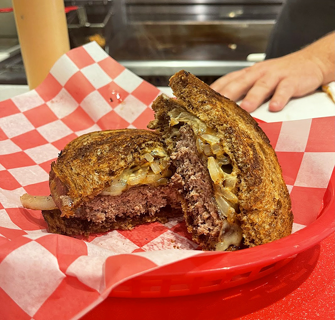 Behold the star attraction: Ward's legendary patty melt. That perfect marriage of beef, Swiss cheese, and caramelized onions on rye might just make you propose to your sandwich.