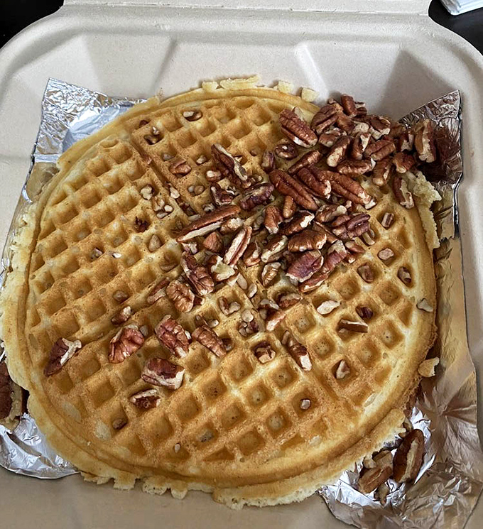 The pecan waffle at Ole's isn't just breakfast, it's architecture &ndash; a golden foundation supporting those perfectly toasted nuts like delicious roof tiles.