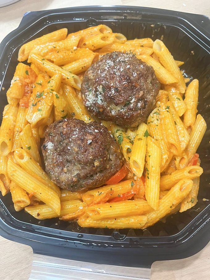 These meatballs don't play hard to get&mdash;they're the perfect dance partners for that vibrant vodka sauce coating every ridged penne.