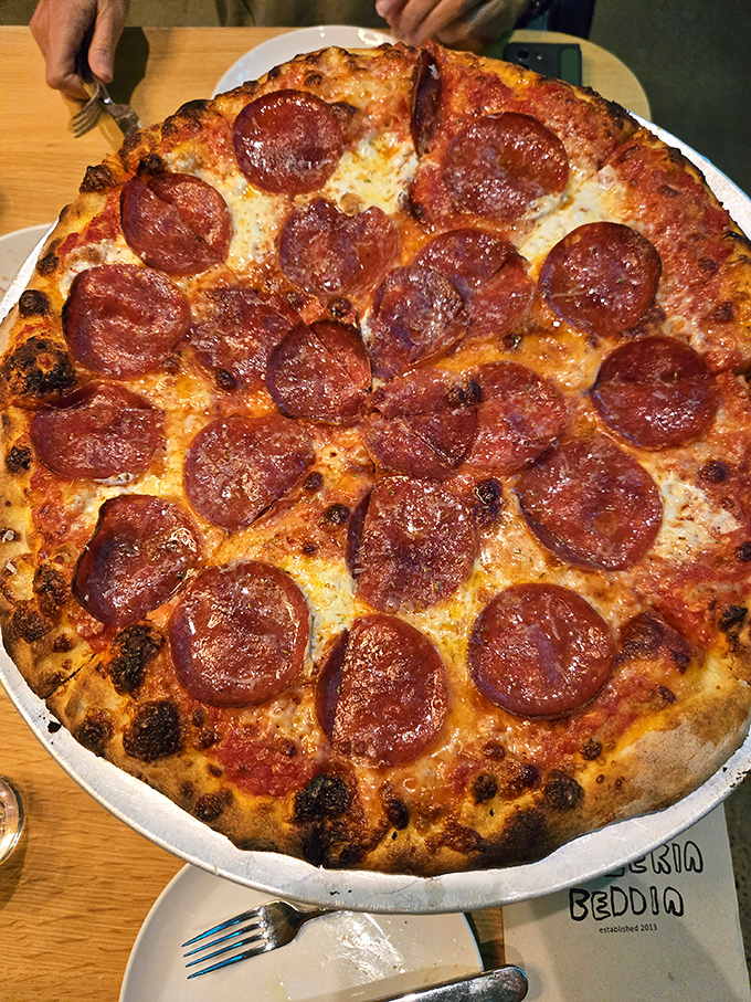 Pepperoni perfection that makes you question every other pizza you've ever loved. Those crispy-edged cups of spicy goodness are little flavor bombs.