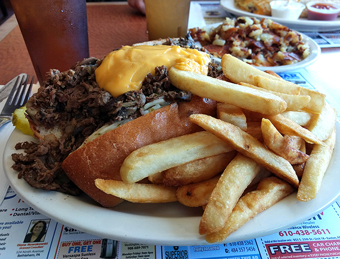 The star of the show: a Philly cheesesteak that doesn't need Philadelphia's permission to be magnificent. That cheese melt should have its own Instagram account.