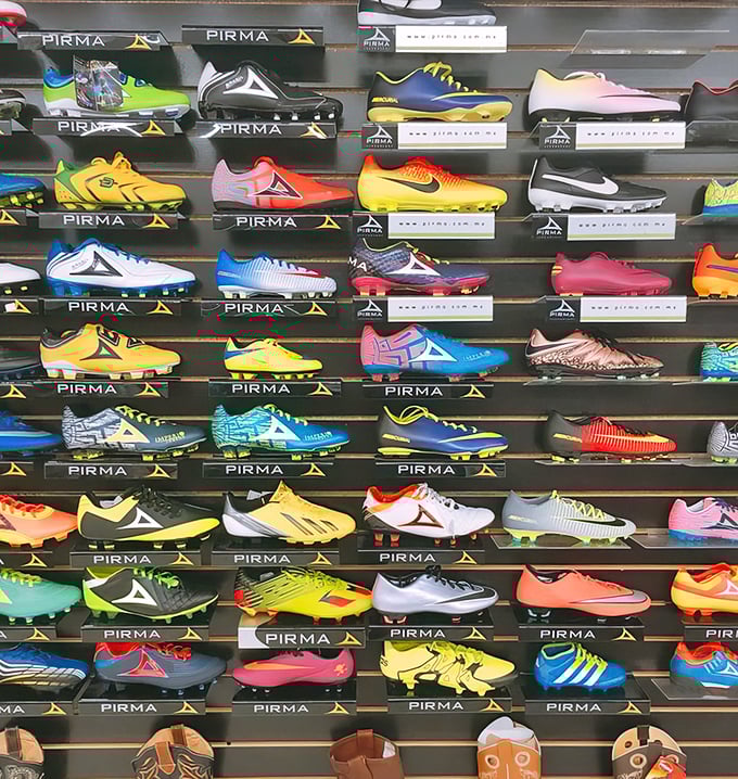 A rainbow explosion of soccer cleats that would make Pel&eacute; himself stop and stare. Your feet might not play like a pro, but they can certainly look the part!