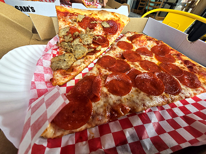 These pepperoni slices curl into perfect little flavor cups &ndash; nature's way of telling you this pizza means business.