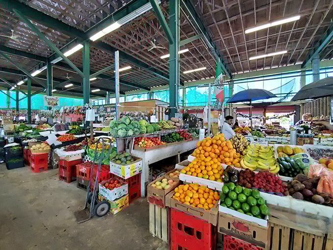 Nature's color palette on full display &ndash; these produce pyramids would make any grocery store manager weep with vegetable envy.