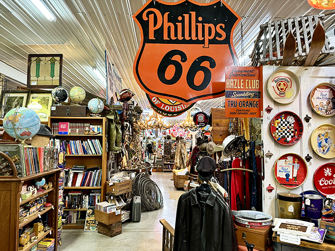 Route 66 memorabilia and vintage advertising signs transport you to America's golden age of road trips&mdash;no DeLorean required for this time travel adventure.