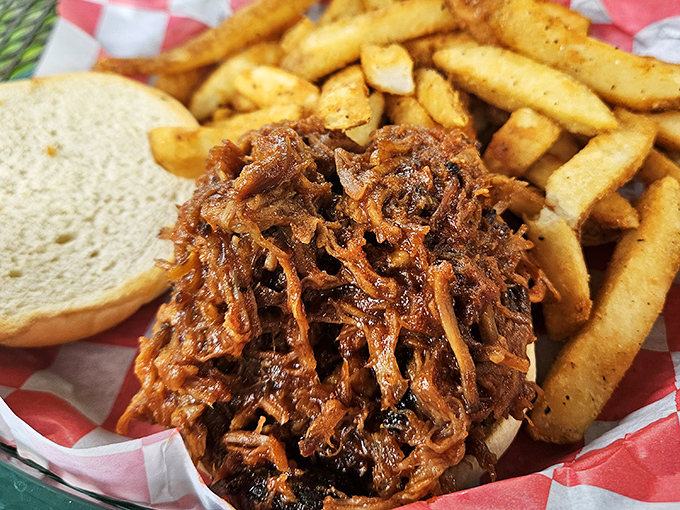 This isn't just pulled pork &ndash; it's a masterclass in barbecue, where each tender strand tells a story of patience and proper smoking technique.