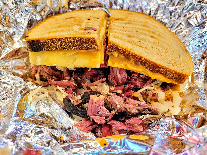 The star of the show: a Reuben that could make a New Yorker question their loyalty. Perfectly marbled corned beef, tangy sauerkraut, and Swiss cheese melting into harmony.