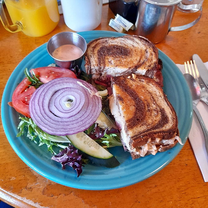 This sandwich isn't just grilled&mdash;it's been transformed into a masterpiece of melty cheese and perfectly toasted rye that demands to be photographed before devoured.