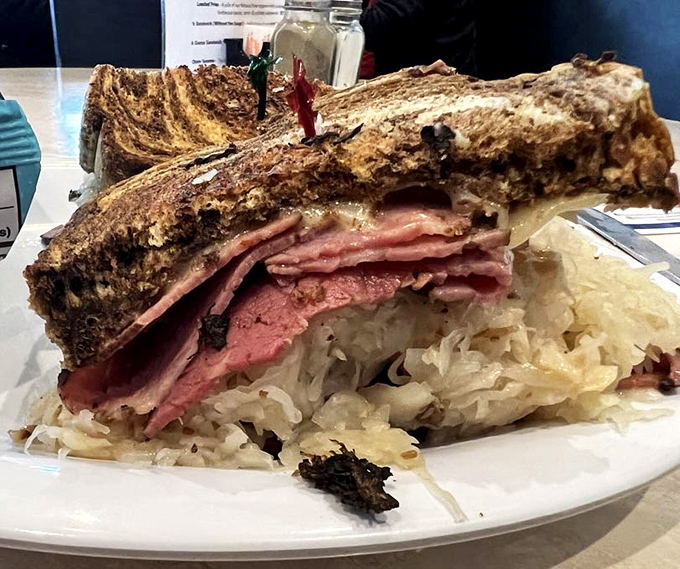 The star of the show: a Reuben sandwich so perfectly stacked it deserves its own architectural award.