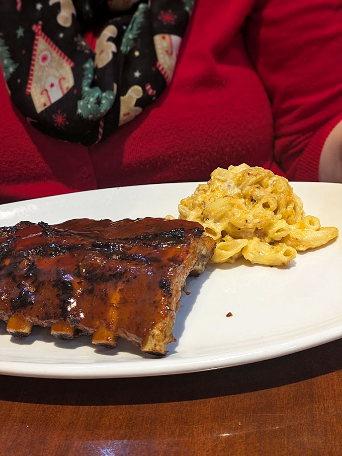 These ribs don't need a fancy introduction&mdash;they're the barbecue equivalent of a perfect sunset, paired with mac and cheese that's equally swoon-worthy.