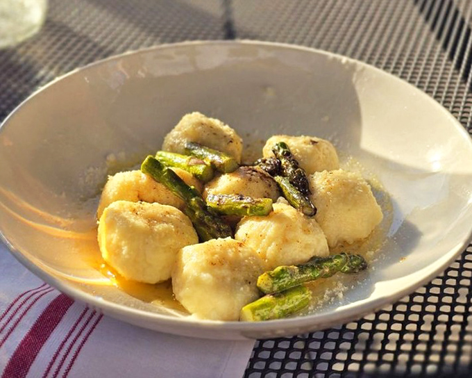 Cloud-like ricotta gnocchi that would make angels weep. These pillowy pasta parcels practically float above the plate in their buttery glory.