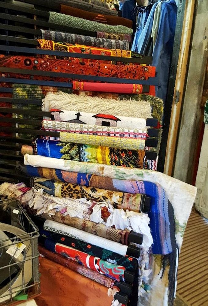 Fabric rolls stacked like the world's most stylish layer cake. Interior designers and crafty DIYers, prepare to lose track of time here.