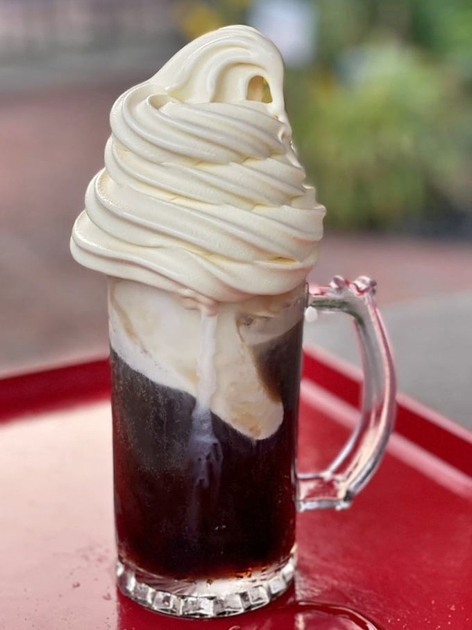 The crown jewel: a root beer float so perfectly constructed it deserves its own architectural award&mdash;where creamy vanilla ice cream meets handcrafted root beer in frothy harmony. 